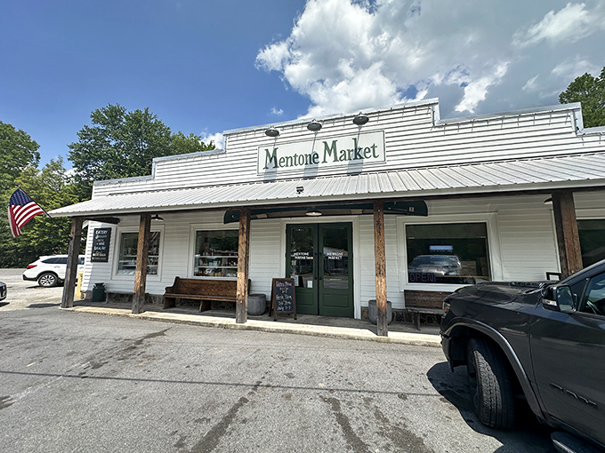 Mentone Market's wooden porch invites you to grab essentials, swap stories, and forget your city troubles.