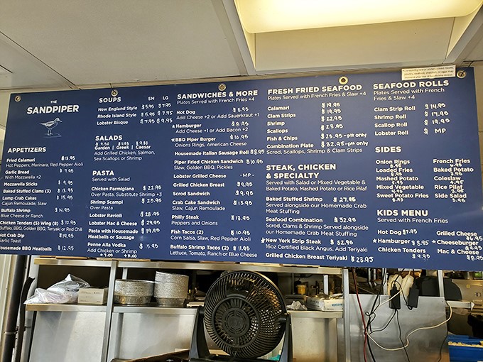 A menu board that reads like a love letter to the sea. Decision paralysis has never been so delicious.