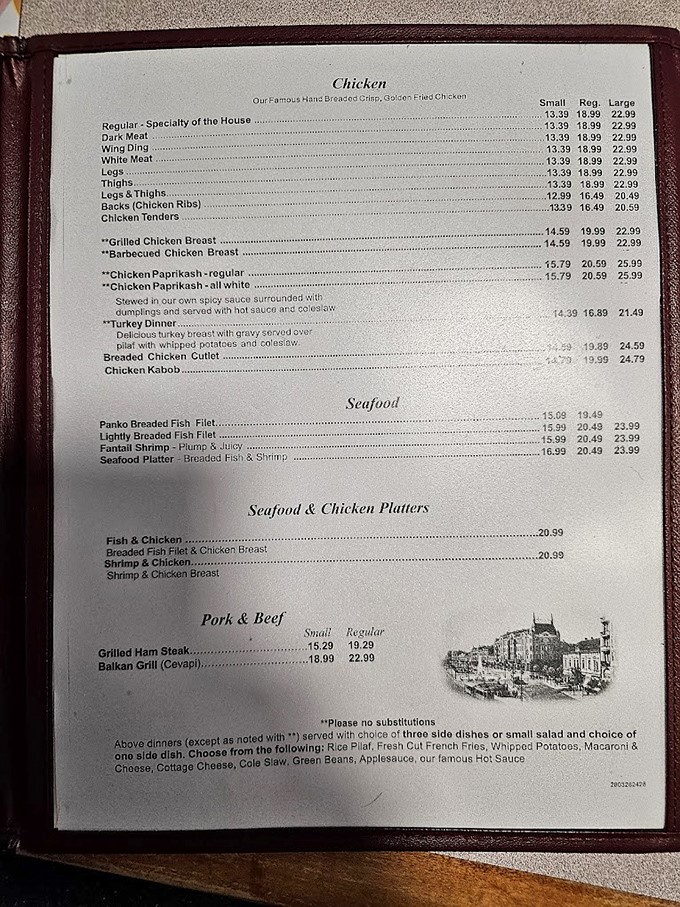 This menu isn't just a list of options&mdash;it's a family history written in fried chicken, paprikash, and homestyle sides.