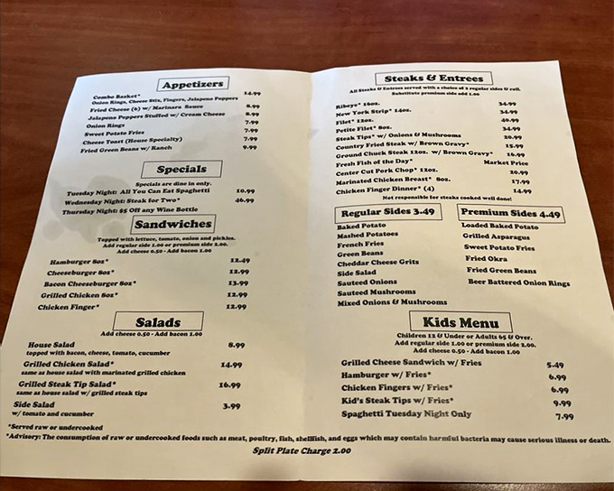A menu that gets straight to the point&mdash;no foam, no deconstructed nonsense, just straightforward deliciousness that won't require a second mortgage. The steaks section is where the magic happens.