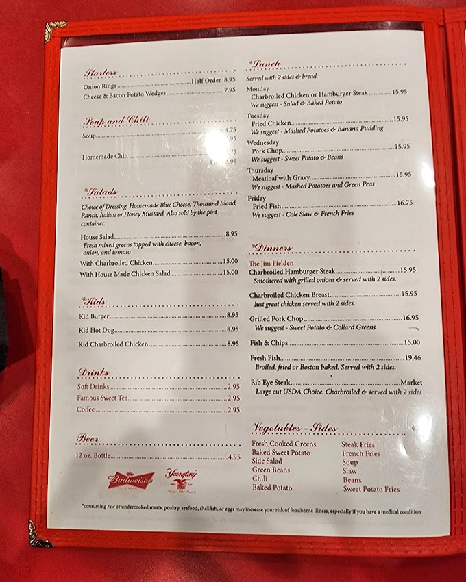 A menu that doesn't need fancy fonts or trendy descriptions&mdash;just straightforward promises of Tennessee comfort food excellence.