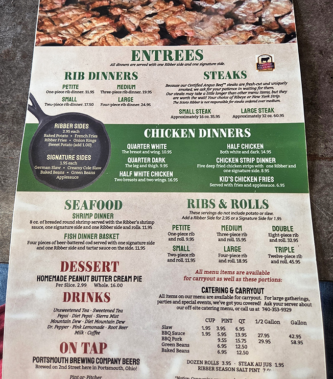 This menu isn't just a list&mdash;it's a declaration of meaty independence where portion sizes laugh in the face of modern restraint.