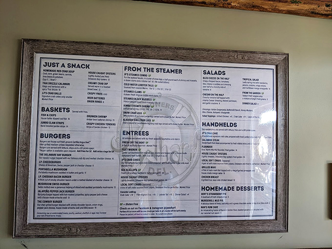 The menu reads like a love letter to seafood, offering everything from steamed crabs to handhelds that'll make your taste buds sing.