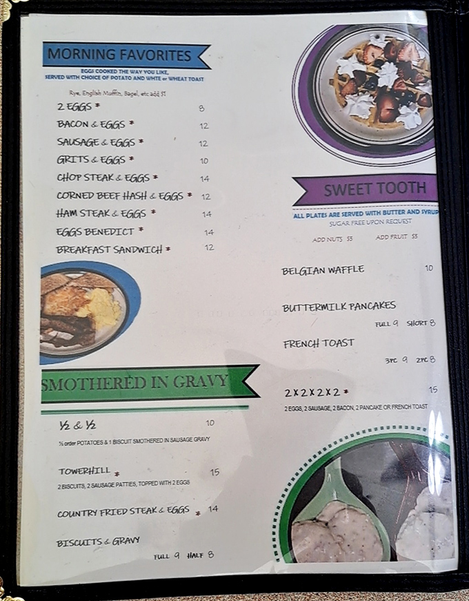 The menu reads like a love letter to American comfort classics. When you see "Smothered in Gravy" as a category heading, you know you're home.