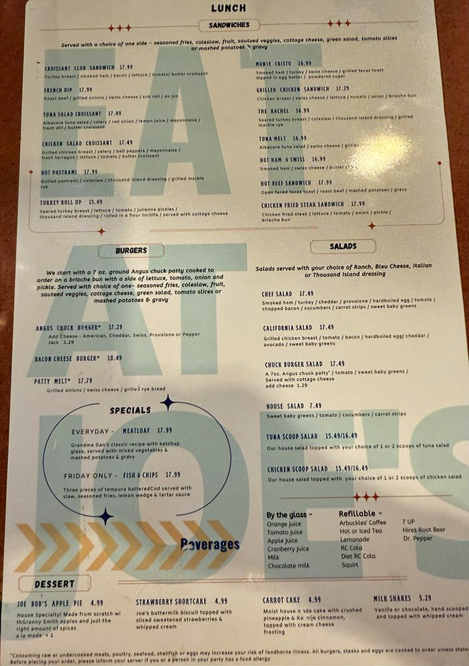 A menu that doesn't need spell-check or fancy fonts &ndash; just straightforward comfort classics that speak the universal language of satisfaction.