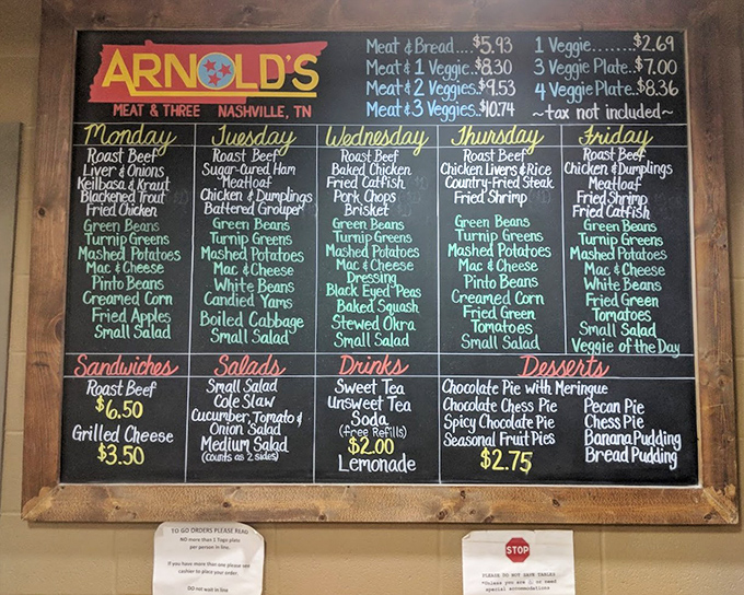 This chalkboard menu isn't just a list&mdash;it's a daily love letter to Southern cuisine that changes with the rhythm of the week.