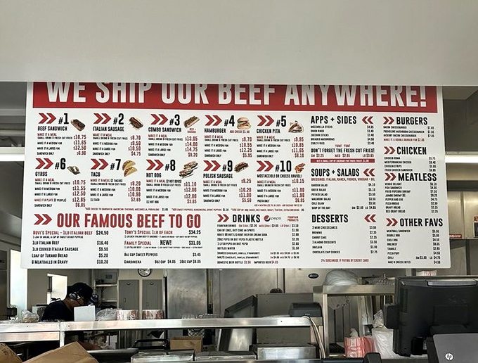 The menu board at Novi's doesn't mince words&mdash;it's a roadmap to Chicago sandwich nirvana with options that would make a cardiologist wince.