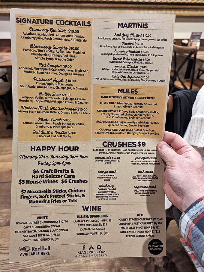 The cocktail menu reads like a love letter to good times. That Blackberry Sangria is calling your name, admit it.