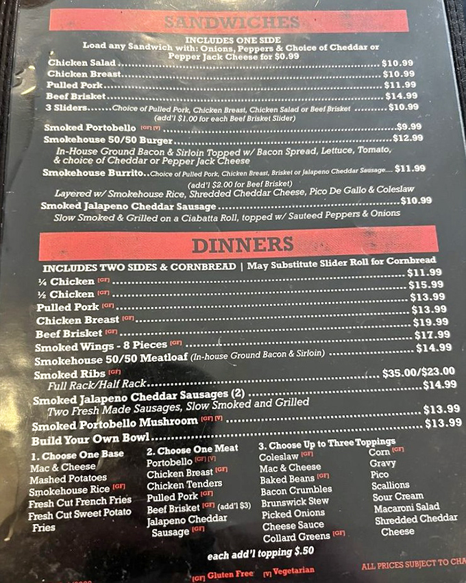 A menu that reads like poetry to carnivores. Shakespeare never wrote anything this moving.