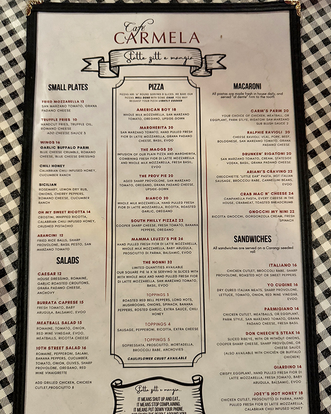 A menu that reads like poetry for the stomach. Each item whispers, "Yes, this is exactly what you're craving right now."