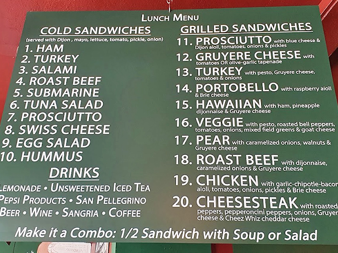 The sandwich board of dreams. Twenty pathways to happiness, each one more tempting than the last. Decision paralysis has never been so delicious.
