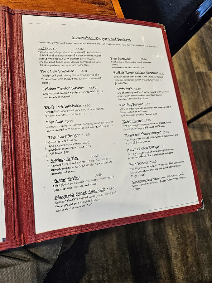 A menu that reads like a love letter to comfort food classics, with Florida twists that'll make your taste buds stand at attention.