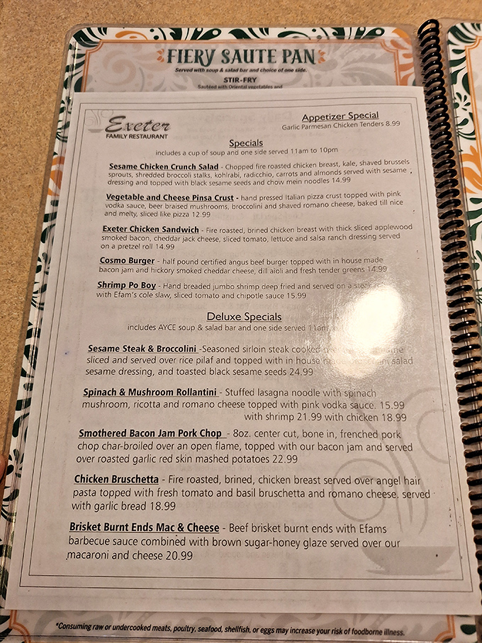 The menu reads like a love letter to American comfort food, with specialties ranging from hearty breakfast classics to that intriguing Brisket Burnt Ends Mac & Cheese.