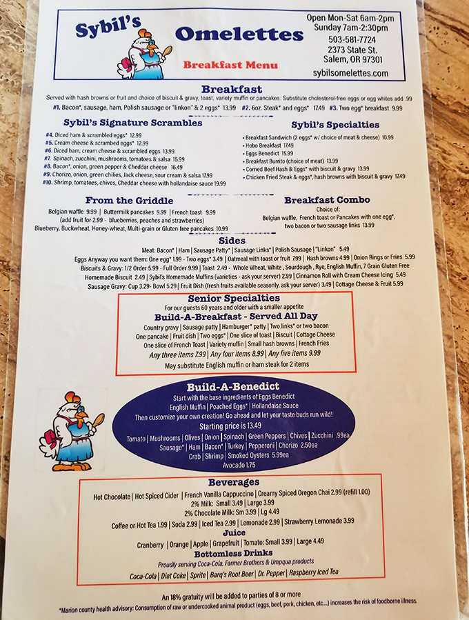 The menu that launched a thousand breakfast dreams. That Build-A-Benedict section is where the magic begins!