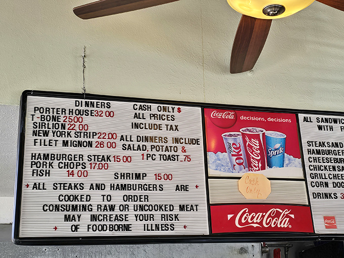 No fancy fonts or flowery descriptions here - just honest prices for serious beef lovers.