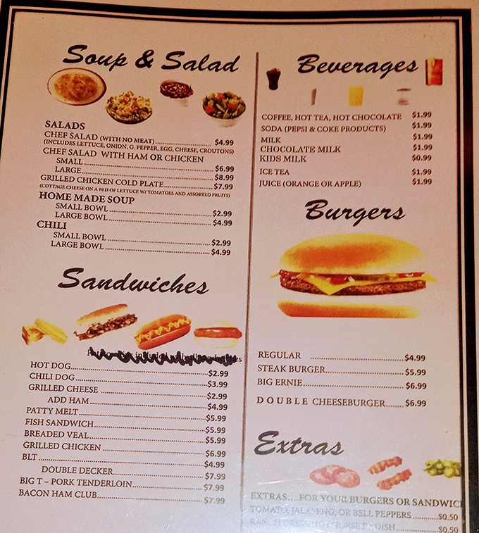 A menu that hasn't surrendered to food trends or fancy descriptions&mdash;just straightforward comfort food that promises to satisfy without pretension.