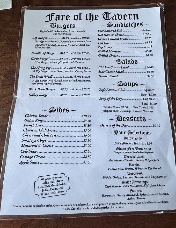 The menu at Zip's reads like a love letter to American comfort food classics, with their famous chili holding court among burgers that could make a vegetarian reconsider.