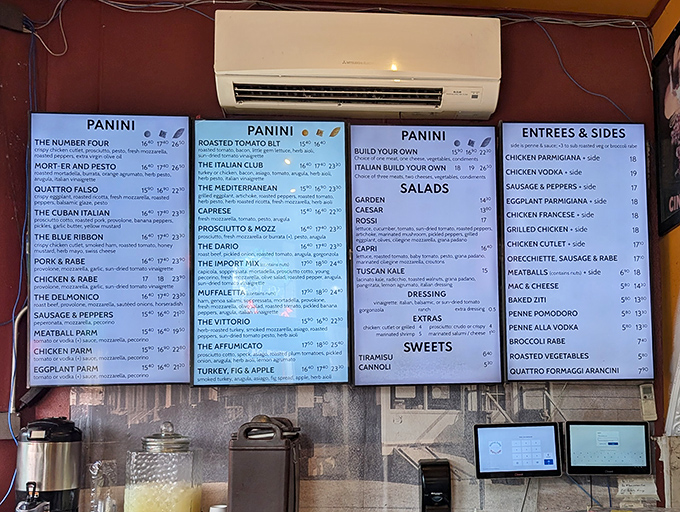 The menu board reads like a love letter to carbs and cheese &ndash; resistance is futile, my friends.