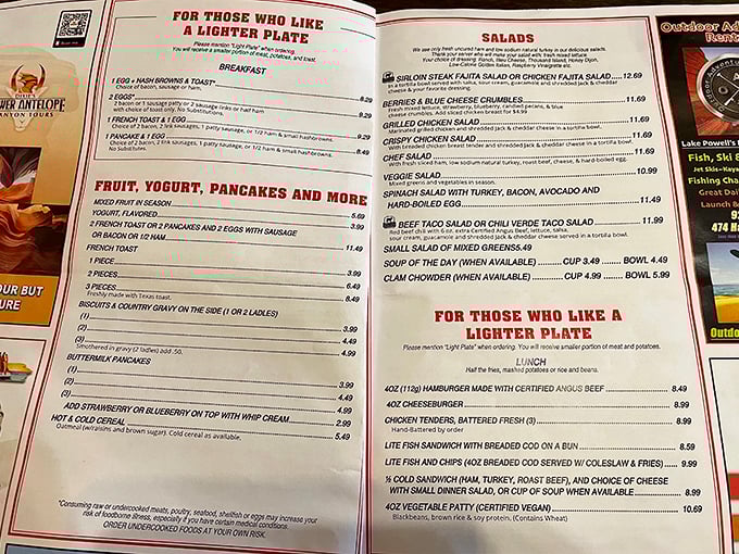 This menu isn't trying to impress with fancy fonts or pretentious descriptions&mdash;it's promising honest food that'll hug your insides like a long-lost friend.