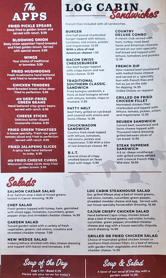 This menu reads like a Southern greatest hits album, with fried green tomatoes stealing the show as the undisputed headliner.