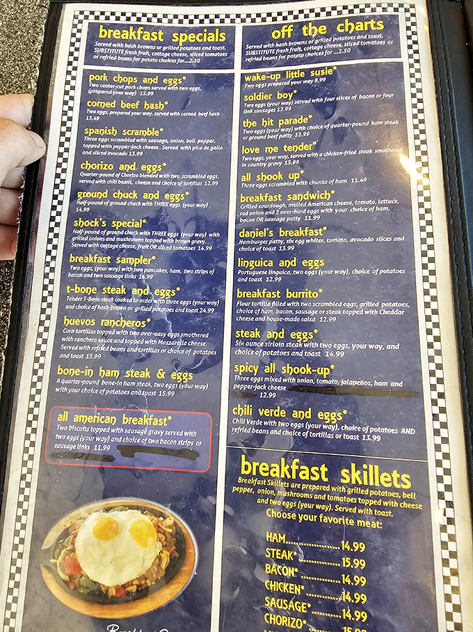 The breakfast menu reads like poetry for the hungry soul &ndash; "Wake Up Little Susie" and "All Shook Up" aren't just oldies hits, they're pathways to morning bliss.