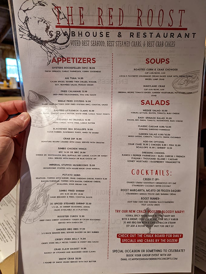 The menu reads like a love letter to the Chesapeake Bay, with each item promising a different way to fall for Maryland's bounty.