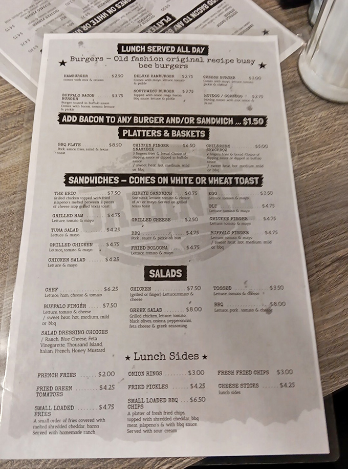 The menu reads like a love letter to Southern cuisine, with each item promising the kind of satisfaction that makes you want to hug the chef.