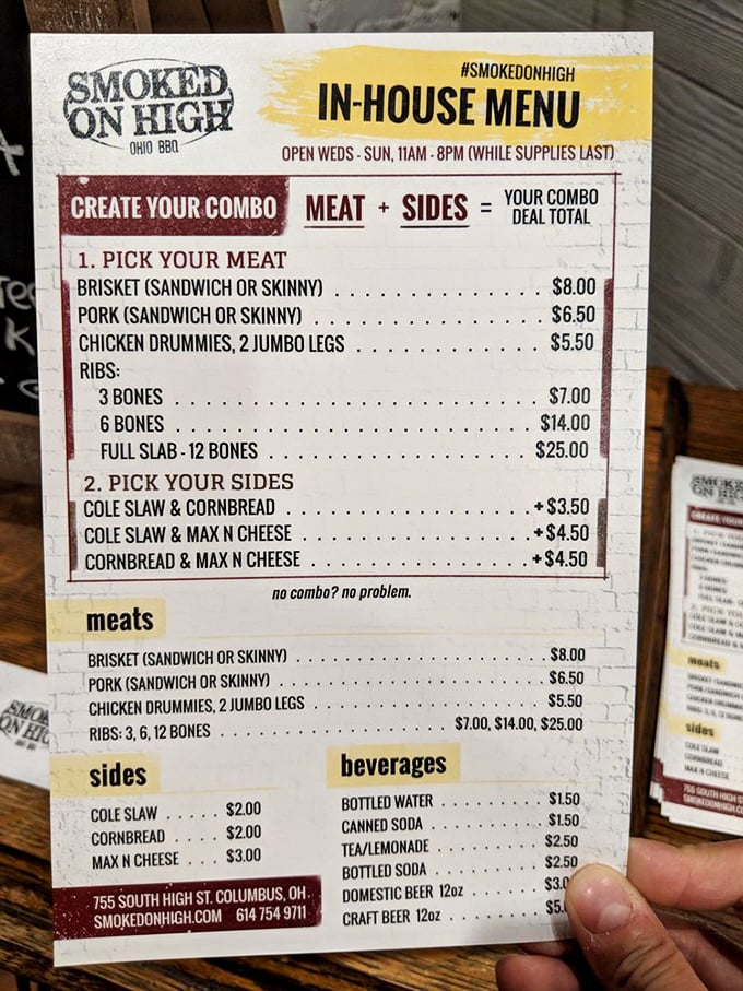The straightforward menu board speaks volumes: when you're this confident in your meat, you don't need fancy descriptions.