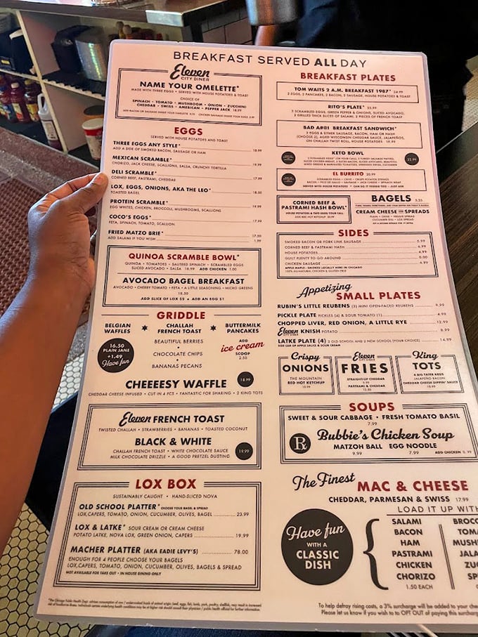 This isn't just a menu&mdash;it's a roadmap to happiness. Breakfast all day might be the greatest constitutional right never ratified.