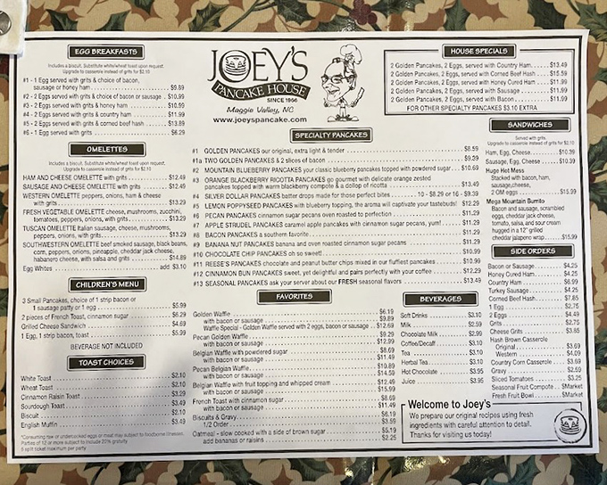 A menu that reads like breakfast poetry&mdash;each specialty pancake its own delicious verse. Decision paralysis has never been so delicious.