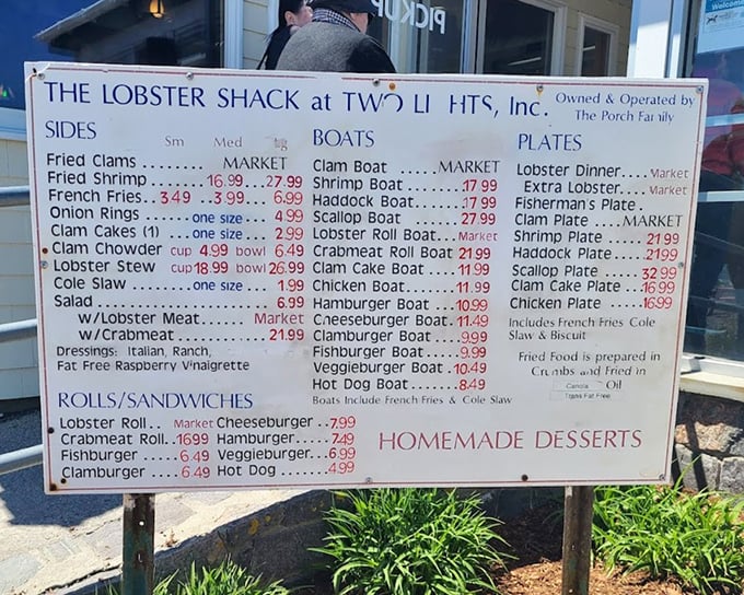 The menu board &ndash; a treasure map where X marks the spot for lobster rolls and seafood boats. Choose your own adventure!