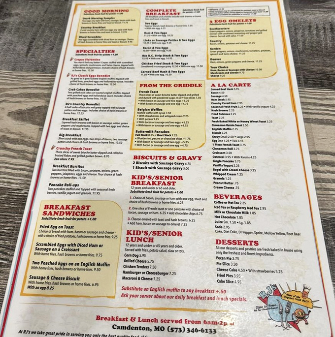 The menu at RJ's reads like a love letter to American comfort food. Breakfast all day? That's not a luxury&mdash;that's a necessity!