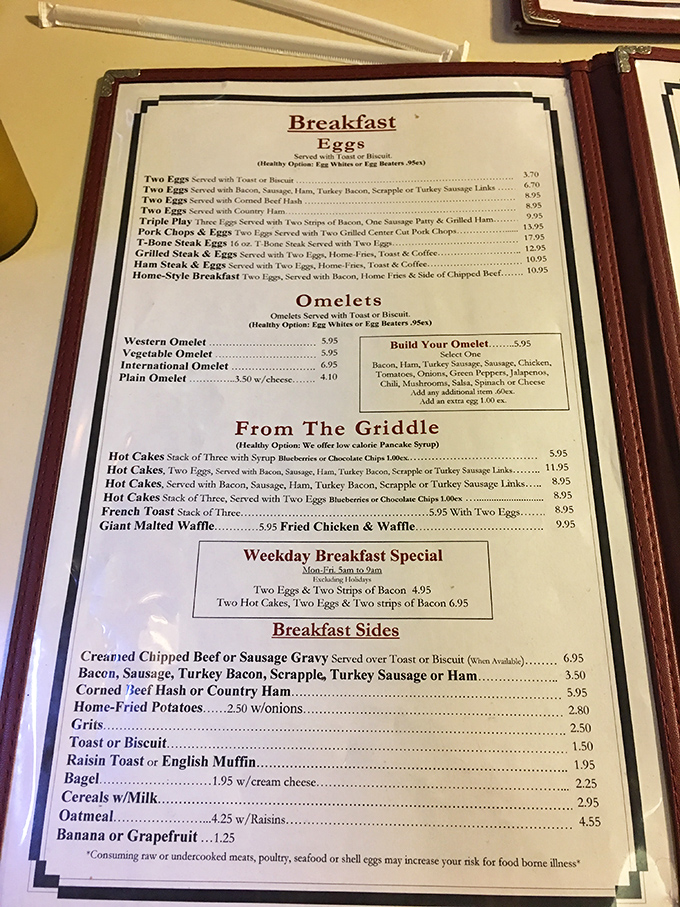 This menu isn't just a list of food&mdash;it's a historical document of American comfort cuisine, preserved in laminated glory.