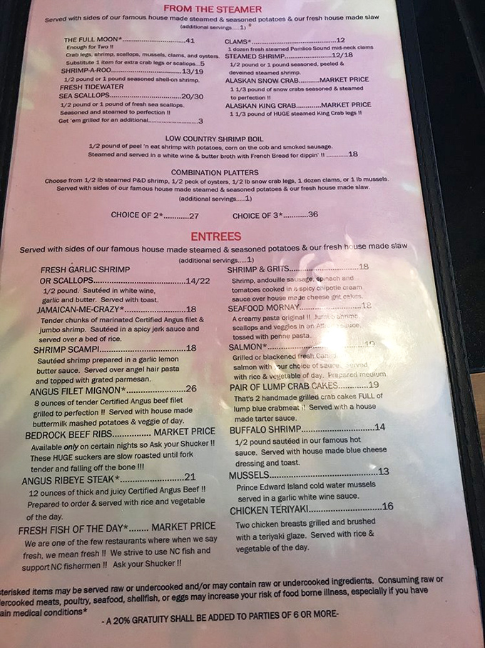 This menu isn't just a list of dishes&mdash;it's a maritime treasure map where X marks the spot for your next seafood obsession.