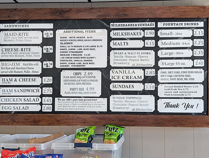 The menu board&mdash;a masterpiece of simplicity&mdash;offers everything you need and nothing you don't. Decision paralysis not included.