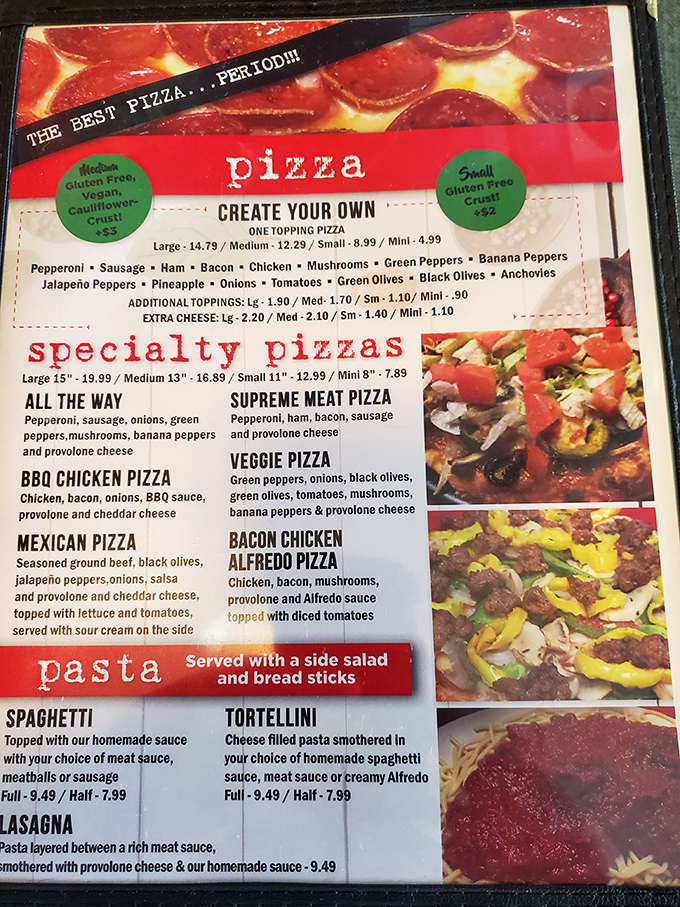 The menu boldly declares "THE BEST PIZZA...PERIOD!!!" &ndash; a claim that locals don't even bother arguing with anymore.