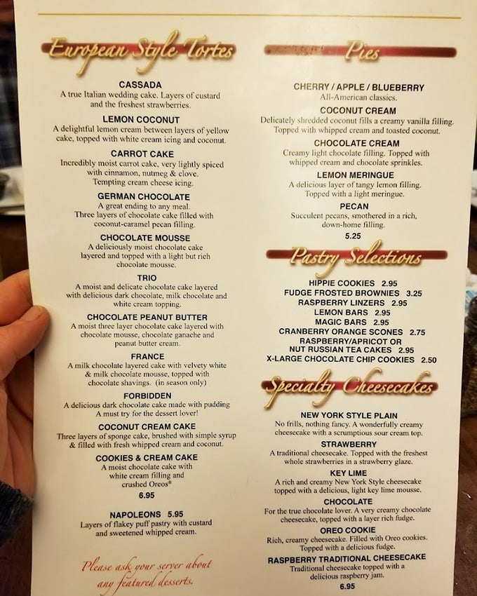 The dessert menu reads like a novel where every character is someone you want to invite over for coffee. That Forbidden cake is aptly named!