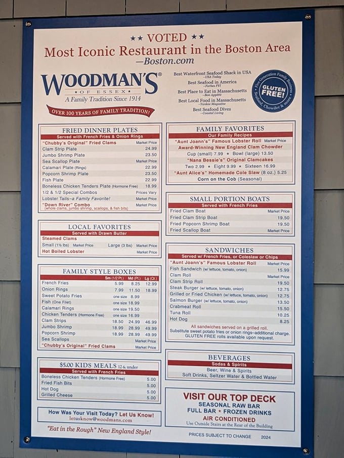 This menu board reads like a greatest hits album of New England seafood, and every track is a chart-topper you'll want on repeat.