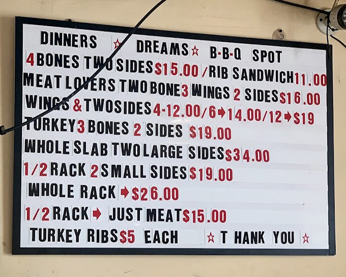 The menu board tells you everything you need to know. No fancy descriptions needed when the food speaks this eloquently.
