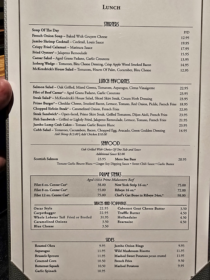 A menu that reads like poetry to carnivores. Notice how they don't waste precious space on salad descriptions? That's confidence.