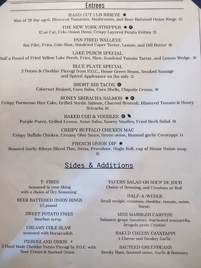 This menu isn't just a list of food&mdash;it's a love letter to Midwest comfort with sophisticated twists. The hand-cut ribeye isn't just a meal, it's a destination.