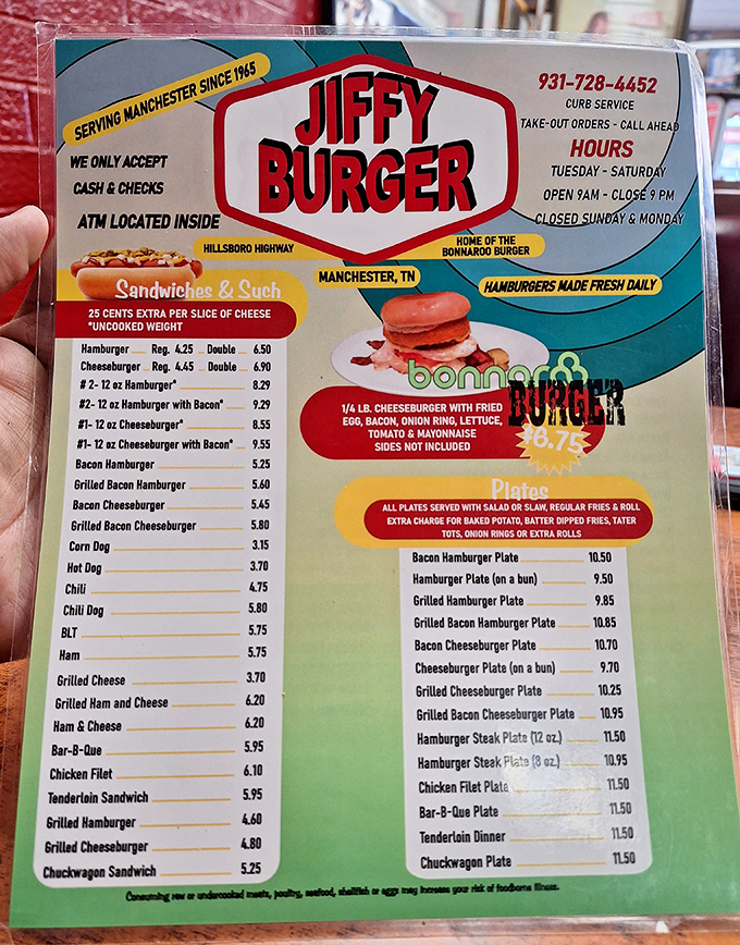 This menu proves the best food doesn't need fancy descriptions—just honest names and daily-made goodness.