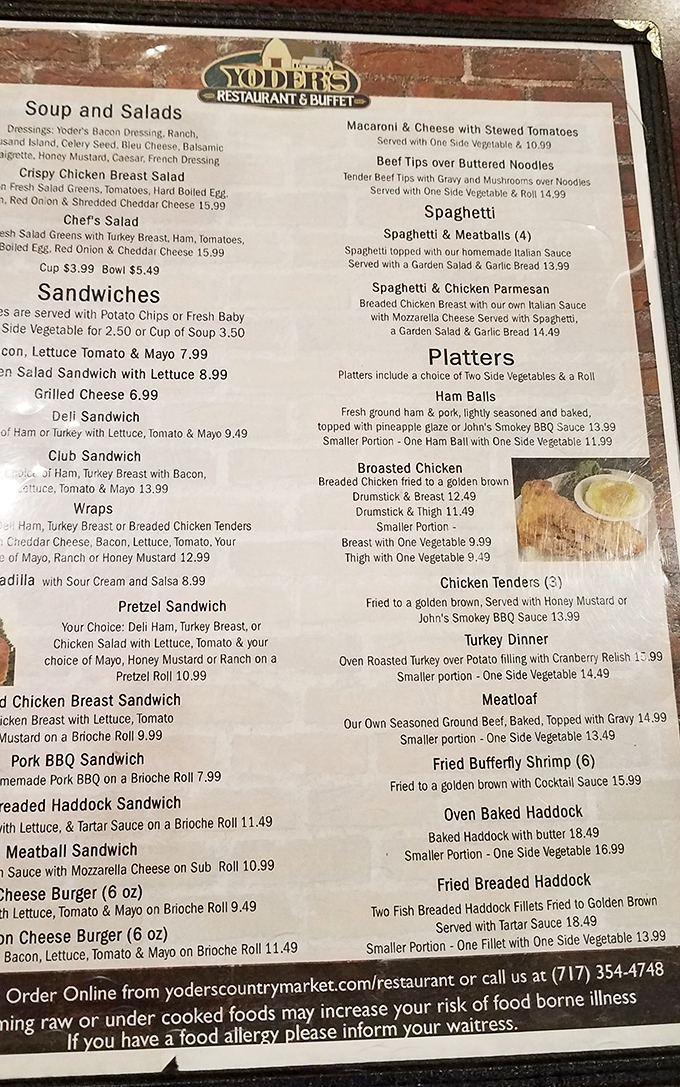 The menu at Yoder's reads like a love letter to comfort food&mdash;where indecision isn't a flaw but the only reasonable response to such delicious possibilities.