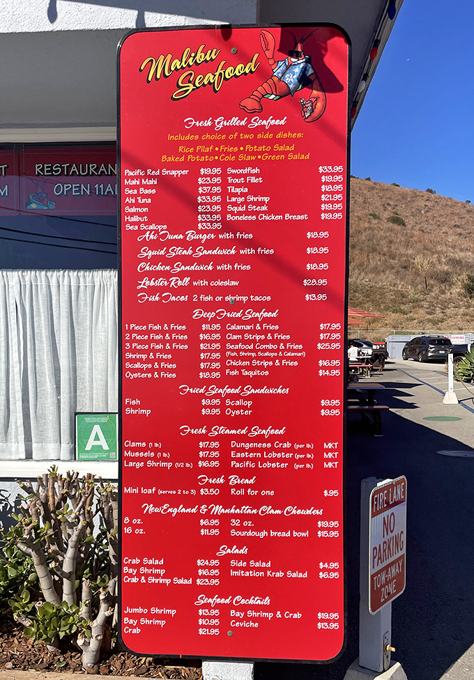 The legendary red menu board&mdash;a siren song of seafood possibilities. Study it carefully while in line; this is one test you'll want to ace.