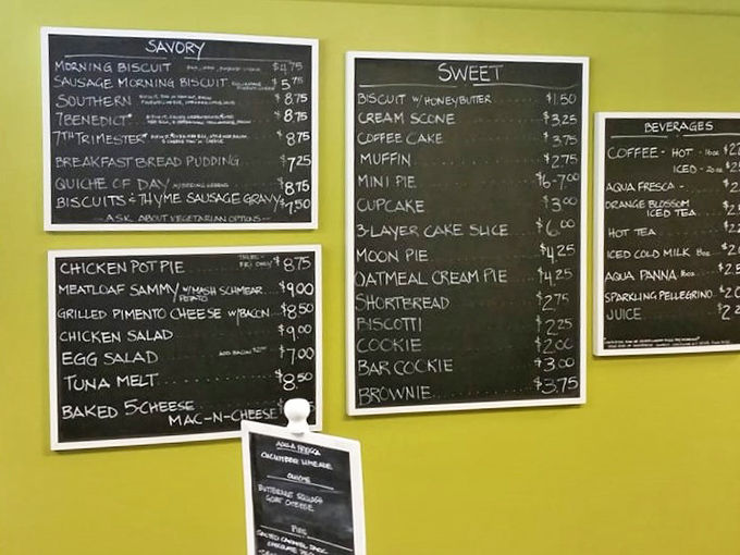 This menu board isn't just a list—it's a roadmap to happiness. Each chalked item represents a potential life-changing food experience.