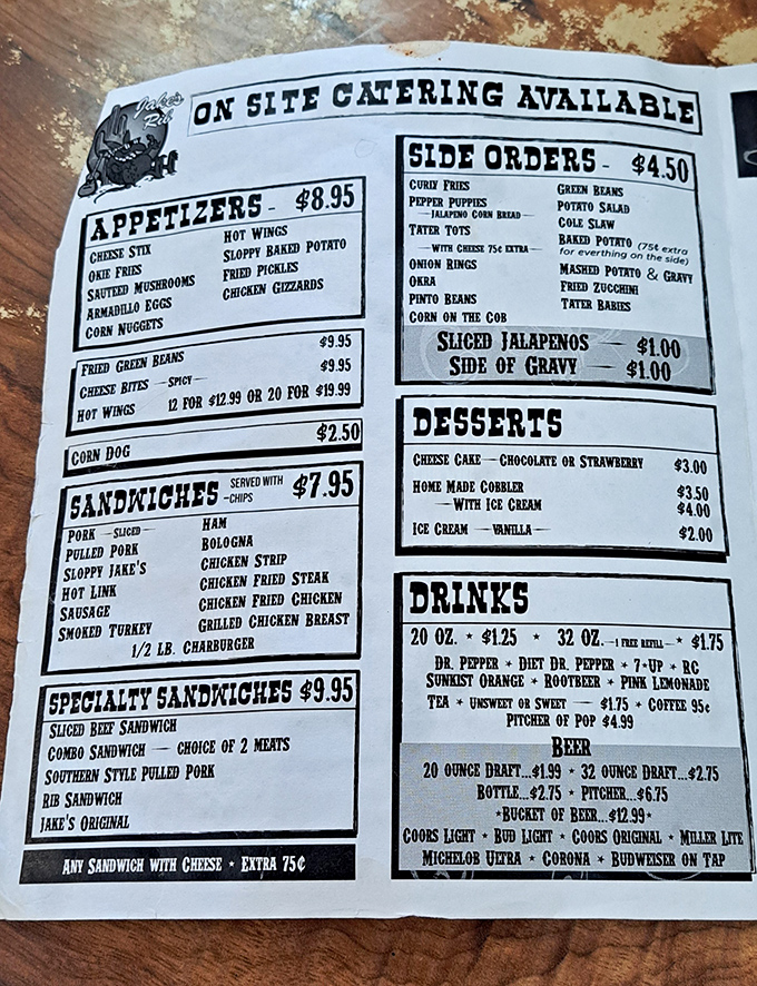 A menu that gets straight to the point: no fancy descriptions needed when the food speaks this loudly for itself.