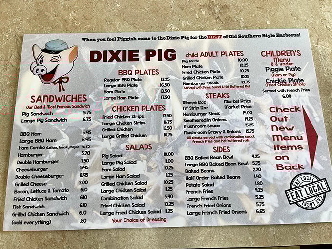 A menu that doesn't need fancy descriptions&mdash;when you've been doing barbecue this well for this long, the food speaks for itself.