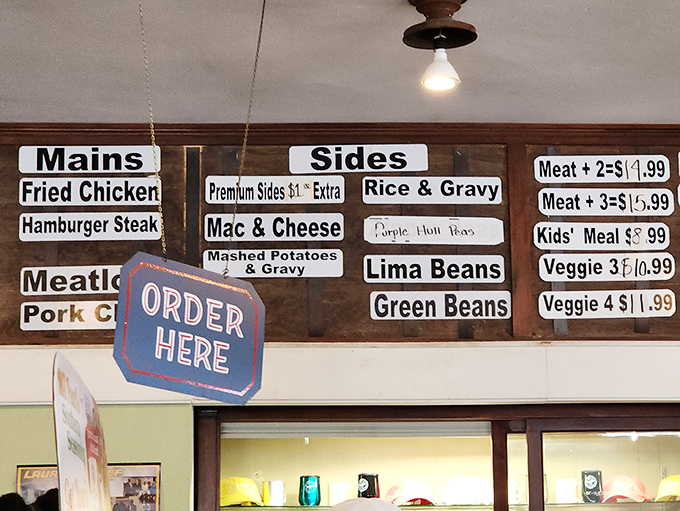 No fancy digital menus here &ndash; just honest food listed in plain sight. The "ORDER HERE" sign might be the most important directional in Laurel.