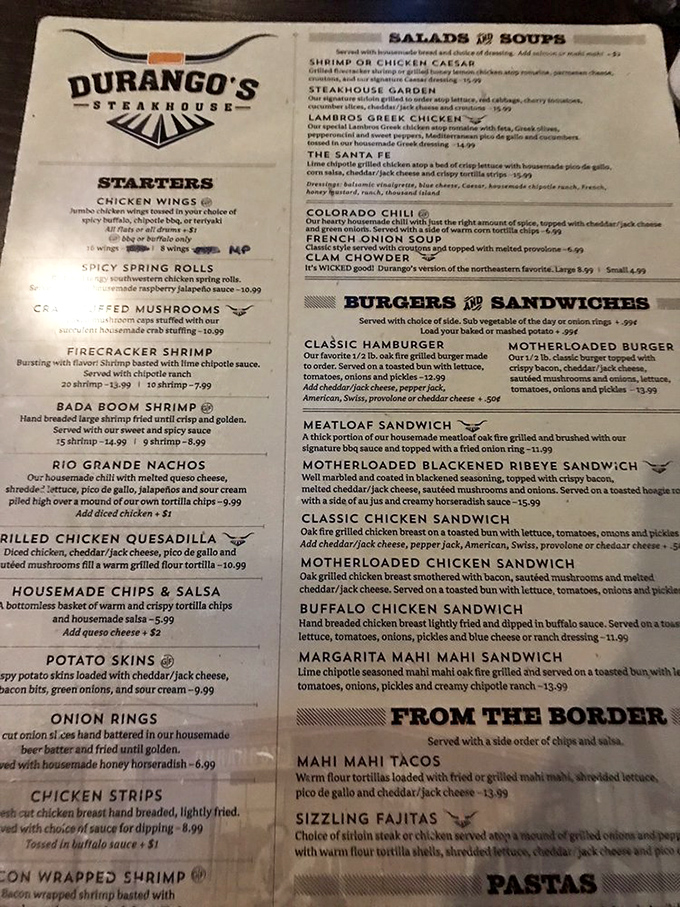 This menu reads like a greatest hits album of American comfort food, with enough variety to satisfy every appetite.