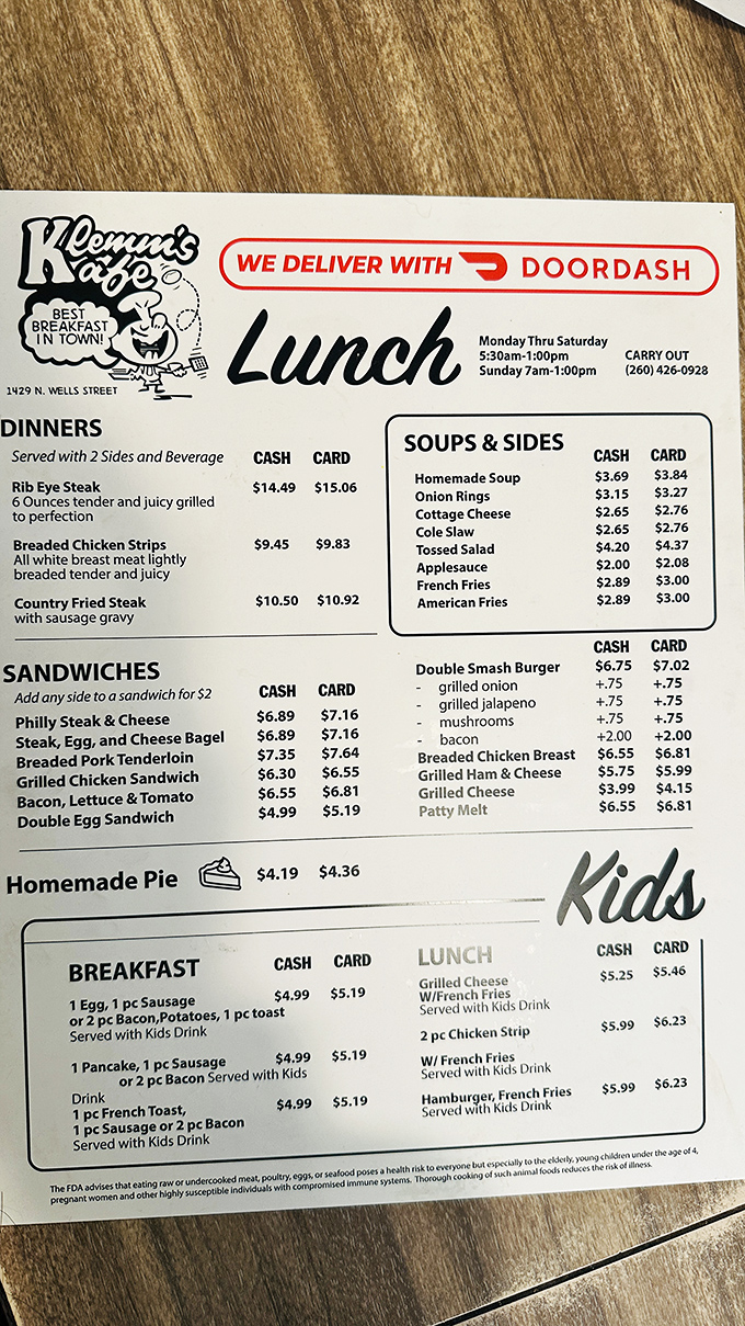 A menu that doesn't need fancy fonts or pretentious descriptions&mdash;just honest food at fair prices. The "Best Breakfast in Town" isn't just a slogan, it's a promise.